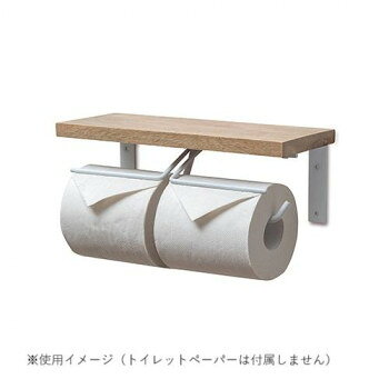 天然素材の木目が特徴的です。武骨な印象の白いアイアンと、ナチュラルなウッドの組み合わせがシンプルで格好いいです。落ち着いた色味の天板には小物をディスプレイしたり、予備のトイレットペーパーを置いても素敵です。※ビスは付属致しません。※防水、防...