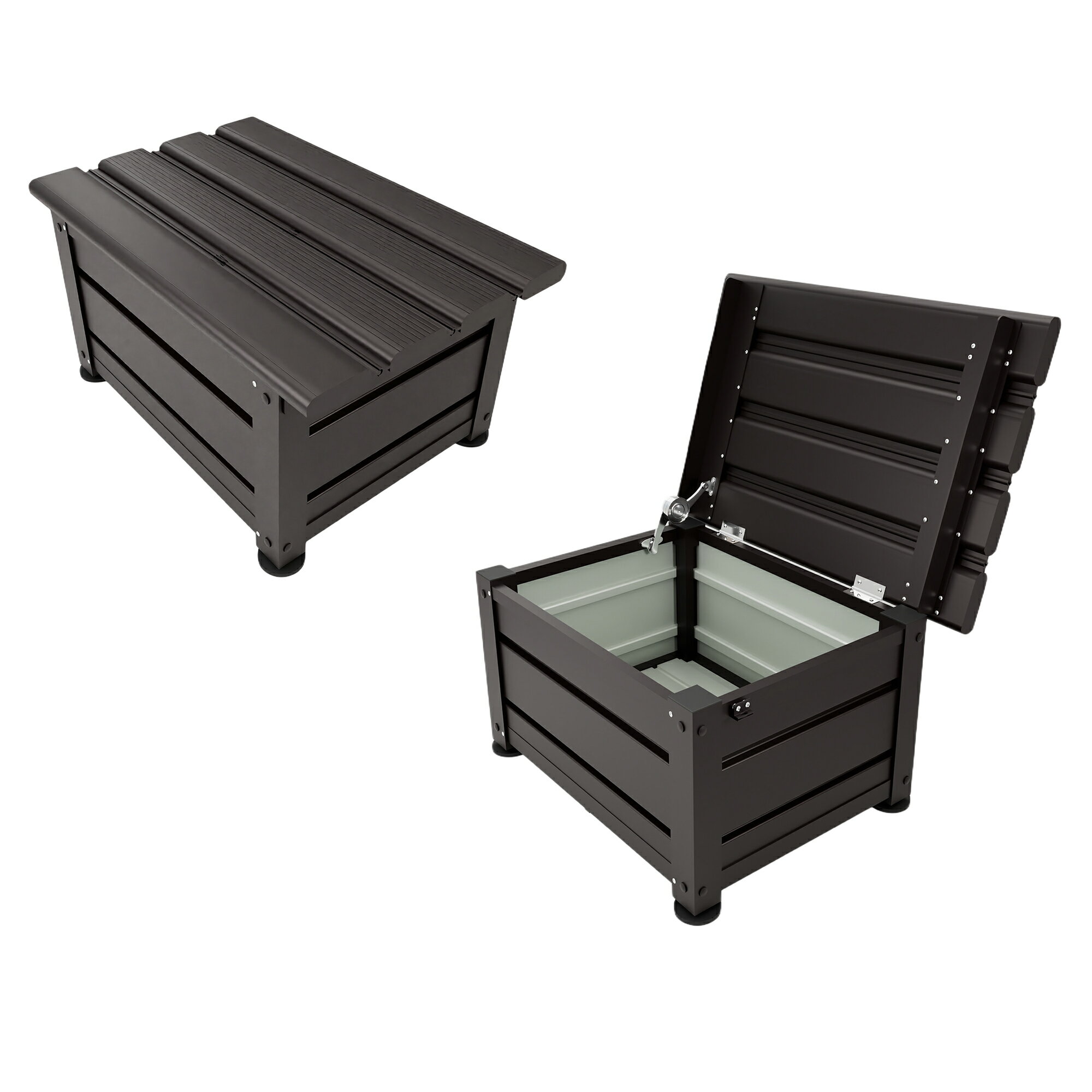 Product Features 【アウトドア収納ボックス＆ベンチ】頑丈で安定感のある屋外収納ベンチ。錆びに強く、高耐久なカラー鋼板を使用。選べる4サイズ（60cm/90cm/120cm/150cm）。 【マルチに活躍】雨風・直射日光・寒さ...