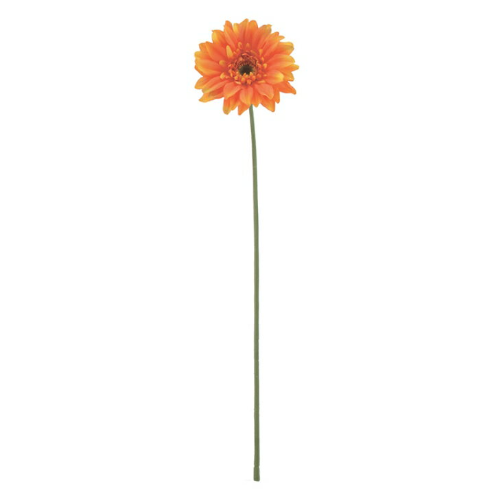 サイズ：全長63cm 花径13.5cm素材：ポリエステル《この商品は、屋外対応商品です。》明るく健康的な印象のガーベラ！プリザーブドの副材や、アレンジの入れ込みに最適です。耐UV加工済みなので、日光による変色、退色が従来より少ない商品です。...