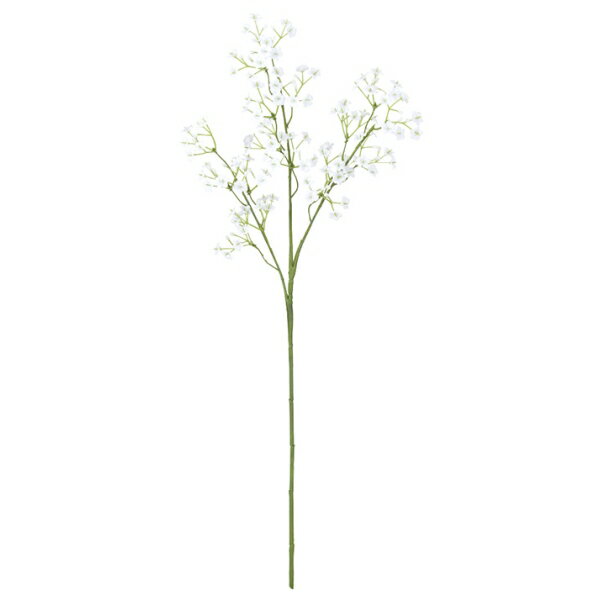 全長52cm 花径0.3から1.2cm主な素材：ポリエステル丸く白い小さな花をたくさん咲かせるカスミ草！ふんわりとした優しい印象で、どんな花とも相性がよくアレンジに最適です。