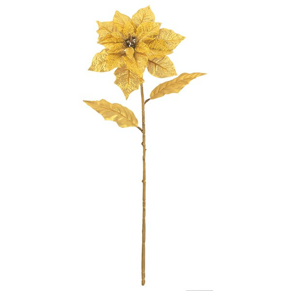 クリスマスにメタリックフラワーを飾ってみませんか？全長60cm 花径23cm リーフ14.5cm主な素材：ポリエステルクリスマスを華やかに彩るポインセチア！メタリック調でゴージャス感のある商品です。