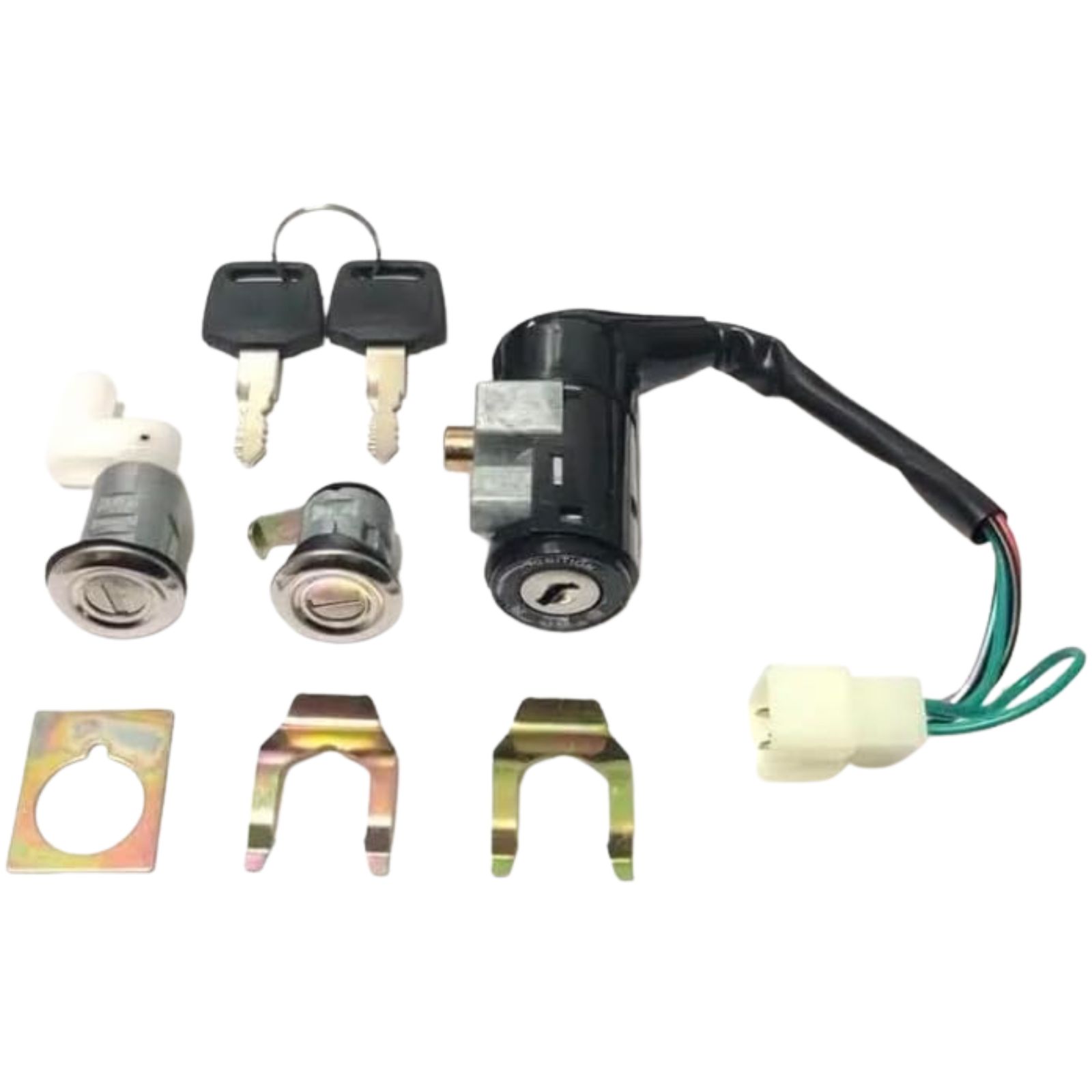 【Deepa Ribusu】AF27 キーシリンダー AF28 AF18 キーセット 鍵付 バイク 互換品【仕様】 カプラー形状：6極コネクター (6ピン) 適合車種：スーパーDio / SR / ZX (AF27 / AF28) ・初代 ...