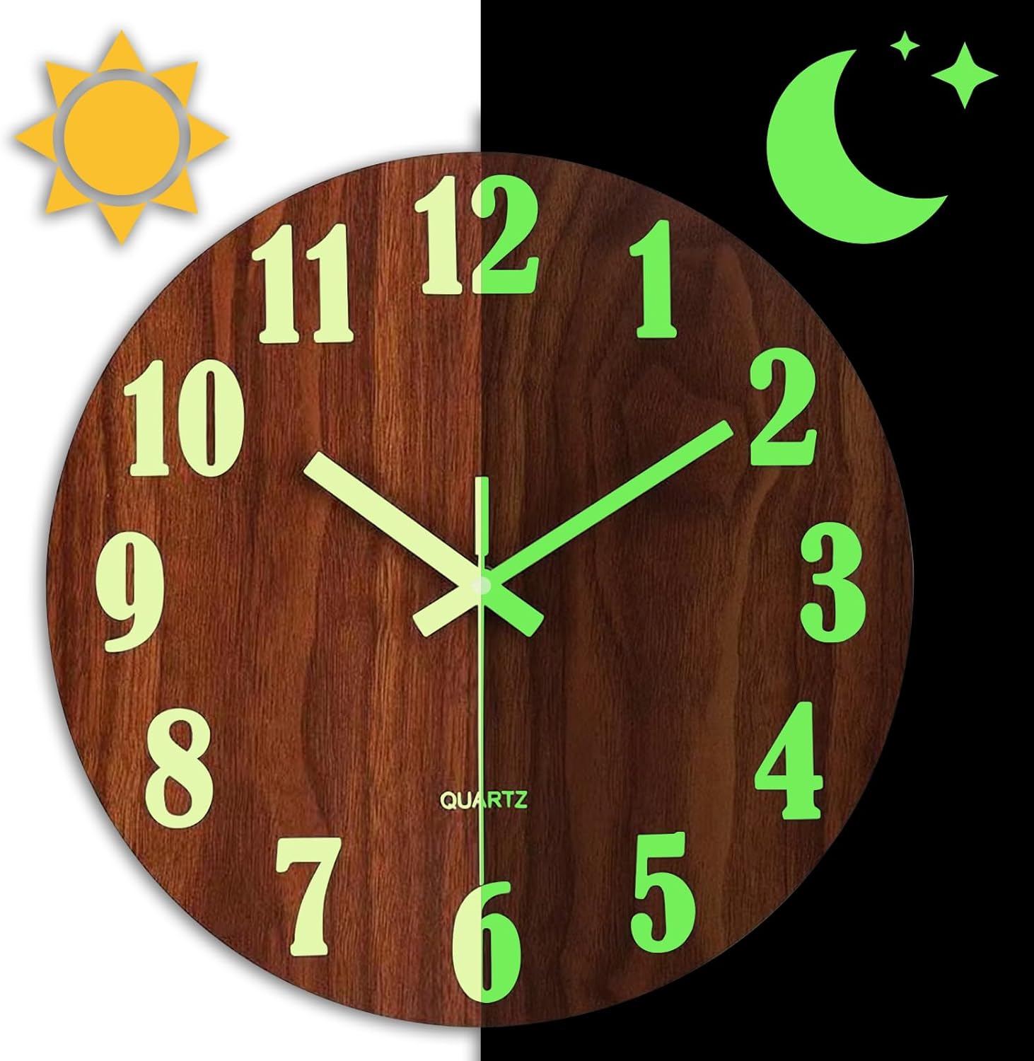 この商品について 【商品仕様】●サイズ：直径約30cm ●重量：約350g ●電源：単三電池x1（別売） ●素材：木製。大文字の数字を採用して、年配の方やお子様でもはっきりと時間を確認できます。 【夜でも見やすい】時計表面のアワーマーカーと...