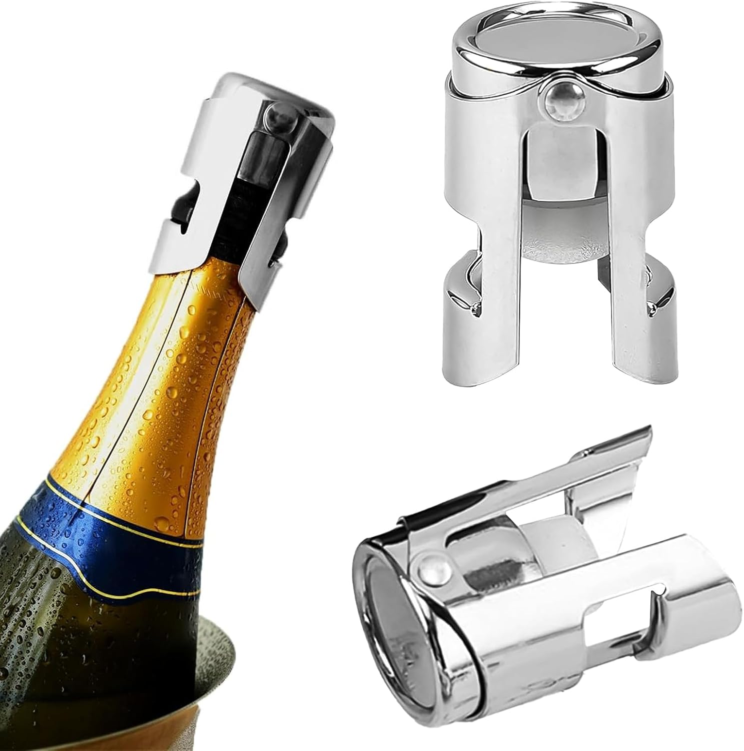 この商品について 【商品仕様】シャンパンストッパー*2個　カラー：シルバー　サイズ（約）：5.4x3.5cm コンパクトサイズで、持ち運びや保管が簡単です。 【商品素材】このワインストッパーは高品質のステンレス+TPR素材を採用し、耐腐食性...