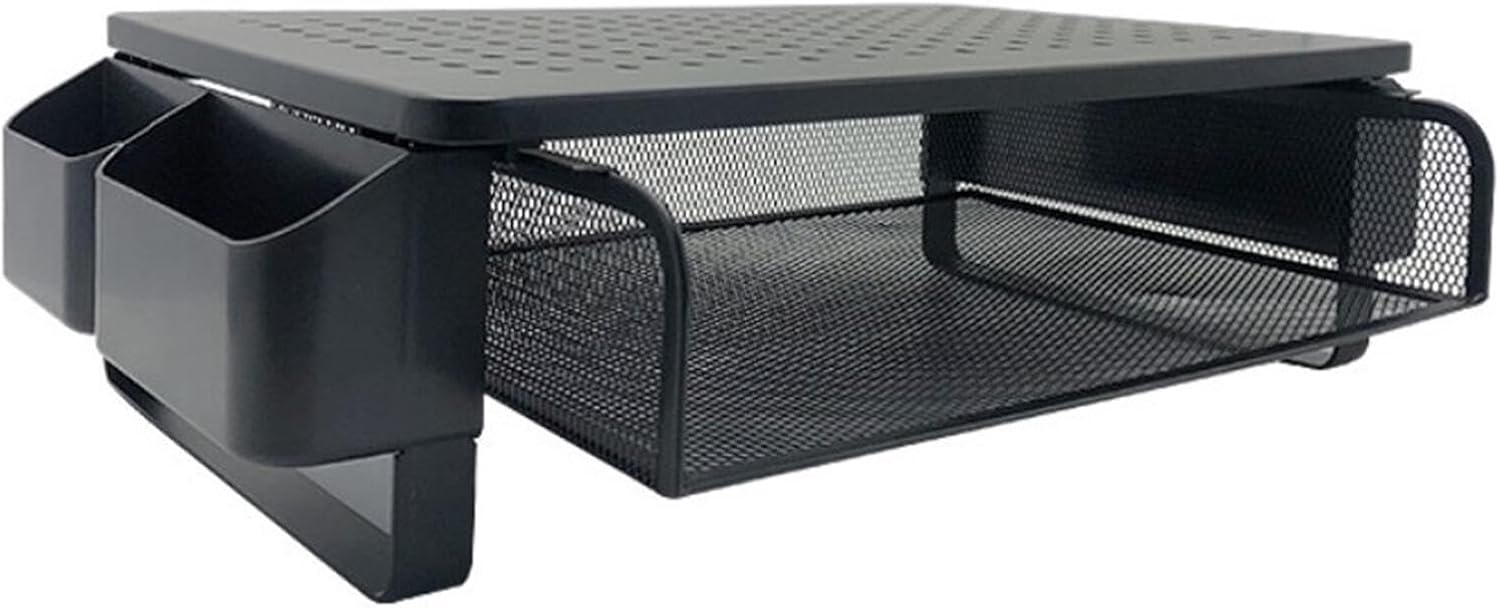 この商品について 1.材質：頑丈な金属素材、強力な耐荷重性、耐久性があり、ノートパソコンを安定して支え、揺れや滑りを効果的に防ぎます。 2.有効放熱：デスクトップはメッシュ構造（穴あき）設計を採用し、長期使用によりノートパソコンの温度が上昇...