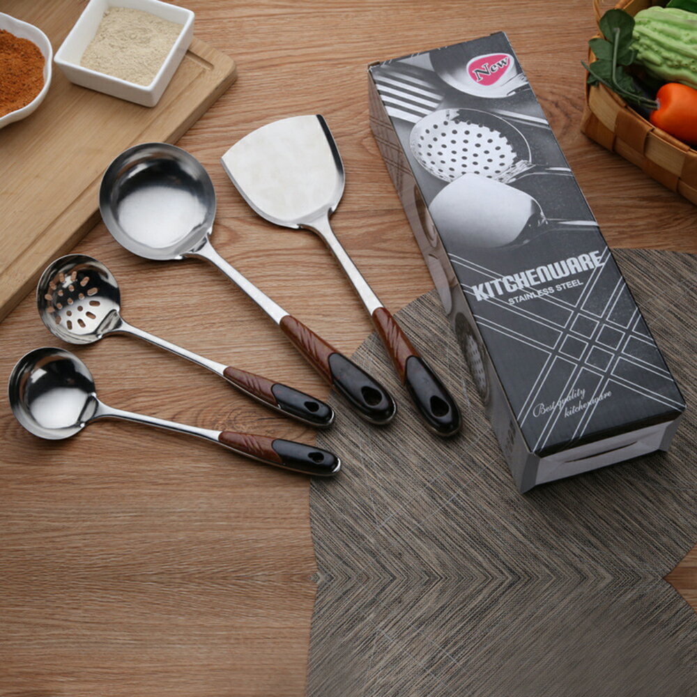 【ステンレス製の高品質キッチンツールセット】：このキッチンツールセットは、ステンレス製の調理器具で、4 点セットになっています。スパチュラ、スプーンなど、日常の調理に欠かせないツールが揃っています。 【耐熱・抗菌・耐腐食性の優れた性能】：耐...