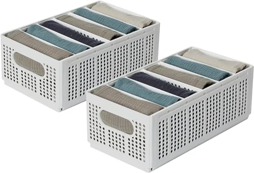 ■商品説明■ 衣装ケース 仕切り 折り畳み 衣類収納ボックス プラスチック 6仕切り 大容量2個セット tシャツ ズボン 下着 衣類仕切り収納ケース 商品仕様 サイズ：31＊17＊12cm。素材：PPプラスチック 水洗い可能 個数：2個セッ...