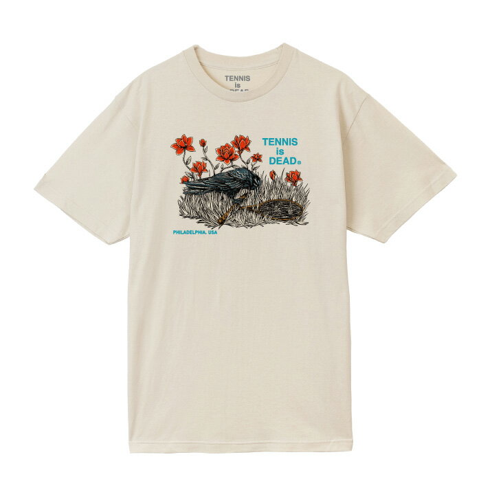 【FIELDSTYLE 出展ブランド】 "TENNIS is DEAD" MENS/LADIES Cotton Graphic Tee "TENNIS is DEAD" BROKEN OLD RACKETがプリントされたコットンTシャツ。 ...