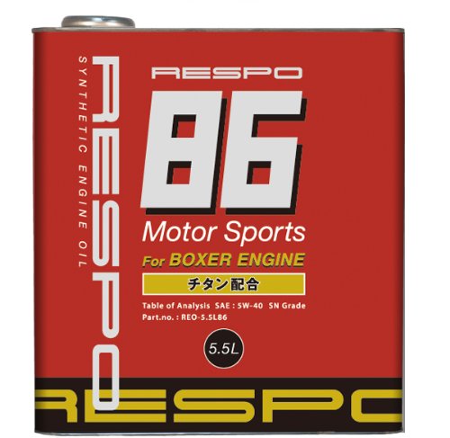 -/5.5L/0740093・パッケージ個数:1・SAE粘度：5W-40・油種：全合成油■内容量：5.5L・対応車種：水平対向エンジン車専用・油膜を特に強くし潤滑性能が向上する粘弾性オイル成分 『RESPO』と、摩擦抵抗を減少させ耐熱性・耐...
