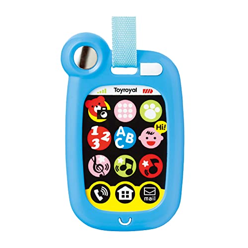 ブルーブルー/-/3446・Color:ブルー・【まるで本物のような赤ちゃん用スマートホン】まるで本物の携帯のような12種類のフラットパネル付きで、押すと楽しいメロディや動物の鳴き声、メールの音などゆかいな音がたくさん。音や光を取り入れるこ...