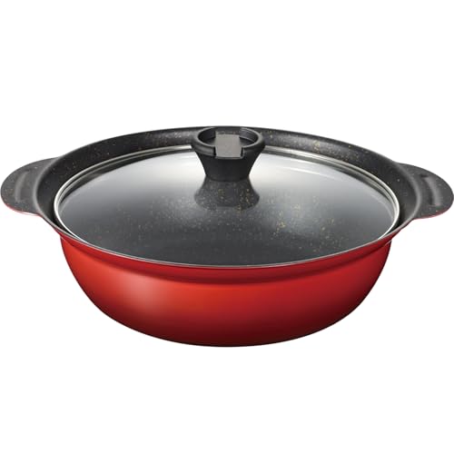 レッド/5.3 L/RB-3200・Size:5.3 L・パッケージ個数:1・本体:アルミニウム合金、内面:ふっ素樹脂加工、外面:焼付け塗装、はり底:ステンレス鋼、ガラス蓋:強化ガラス・商品サイズ(約):幅36.5×奥行31×高さ13.5c...