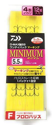 4本イカリ-/5.5/-・Style:4本イカリPatternName:ミニマム 5.5号・パッケージ個数:1・針タイプ:ミニマム (4本イカリ)・針サイズ(号): 5.5・ハリス(号): 1.0・入数: 12組マーキング付きでハリス交換ラ...