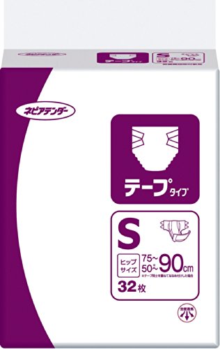 テープ式ホワイト/Sサイズ × 32枚/164890・パッケージ個数:1・(b)原産国 :(/b) 日本・(b)原材料 :(/b) 表面材:ポリオレフィン系不織布、吸水材:綿状パルプ/吸収紙/高分子吸収材、防水材:透湿性ポリエチレンフィルム...