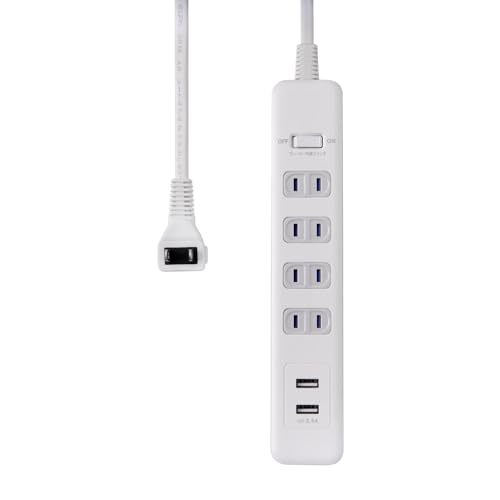 棒型白いグレー/棒型/WLS-402USB(W)・パッケージ個数:1・●スマートフォンやタブレットを2台同時充電可能! ●雷から接続機器を守る耐雷サージ機能付 ●ブレーカー内蔵集中スイッチ ●過電流を防止するブレーカー内蔵 ●ホコリ防止の扉...