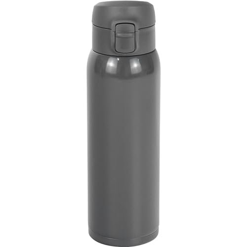 ワンタッチ栓グレー/500 ml/RH-1675・パッケージ個数:1・真空断熱構造で長時間の保温・保冷を実現。コーヒーは温かく、冷たい飲み物はひんやりキープ。樹脂製飲み口は口当たりがやさしく、金属の熱さや冷たさを感じにくい仕様。ワンタッチ開...