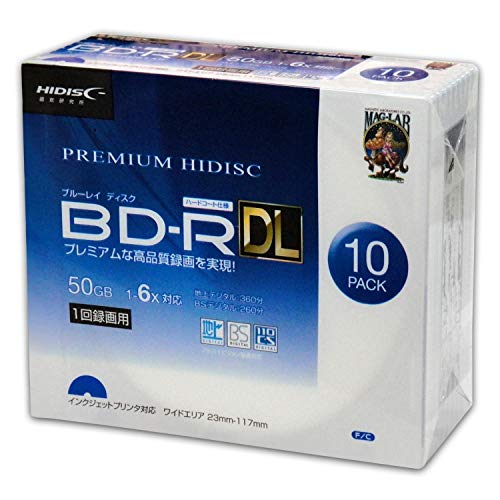 ホワイト/1個【10枚パック】/HDVBR50RP10SC・Size:1個【10枚パック】・パッケージ個数:1・型番HDVBR50RP10SC / JANコード：4984279140758・規格：BD-R DL 一回録画用 / 容量 ：50...