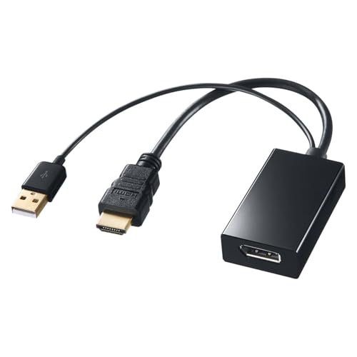 HDMI→DisplayPortブラック/-/AD-DPFHD01・パッケージ個数:1・AC電源が不要です。パソコンのUSBバスパワーの給電で動作します。 - CLOSE - 5 仕様・【ケーブル長】:約14cm(SR間)、【ケーブル径】H...