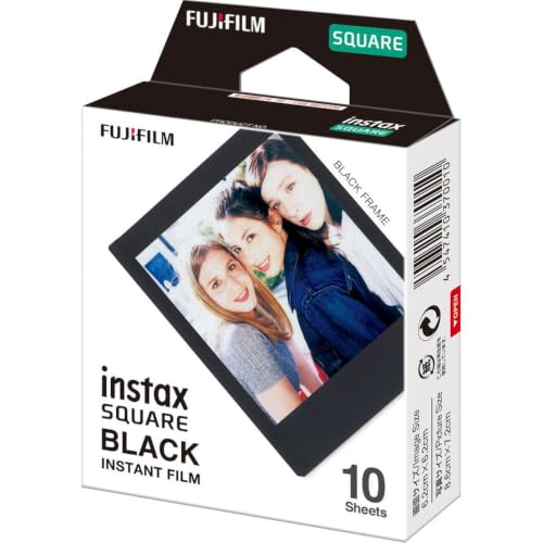 10枚入ブラック/-/Instax Square Black Film・パッケージ個数:1・カラー：ブラックフレーム・新規開発した「SQUAREフォーマットフィルム」。・アート性が高く、どんな構図でもお洒落に決まる人気のスクエアフォーマット...