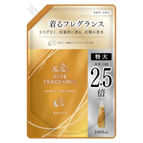 なし/-/4902135672700・パッケージ個数:1・素材・製造方法からこだわったプレミアム柔軟剤。上質なプライムフローラルの香り。・着るフレグランス　さりげなく、印象的に香る、衣類の香水・1400ml 詰替 大容量商品紹介 素材選定・...
