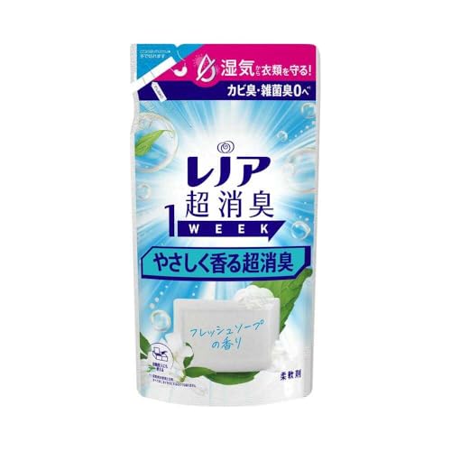 -/-/4987176312495・パッケージ個数:1・レノア 超消臭1WEEK 柔軟剤 やさしく香る超消臭 フレッシュソープの香り 詰め替え商品紹介 レノア 超消臭1WEEK 柔軟剤 やさしく香る超消臭 フレッシュソープの香り 詰め替え ...