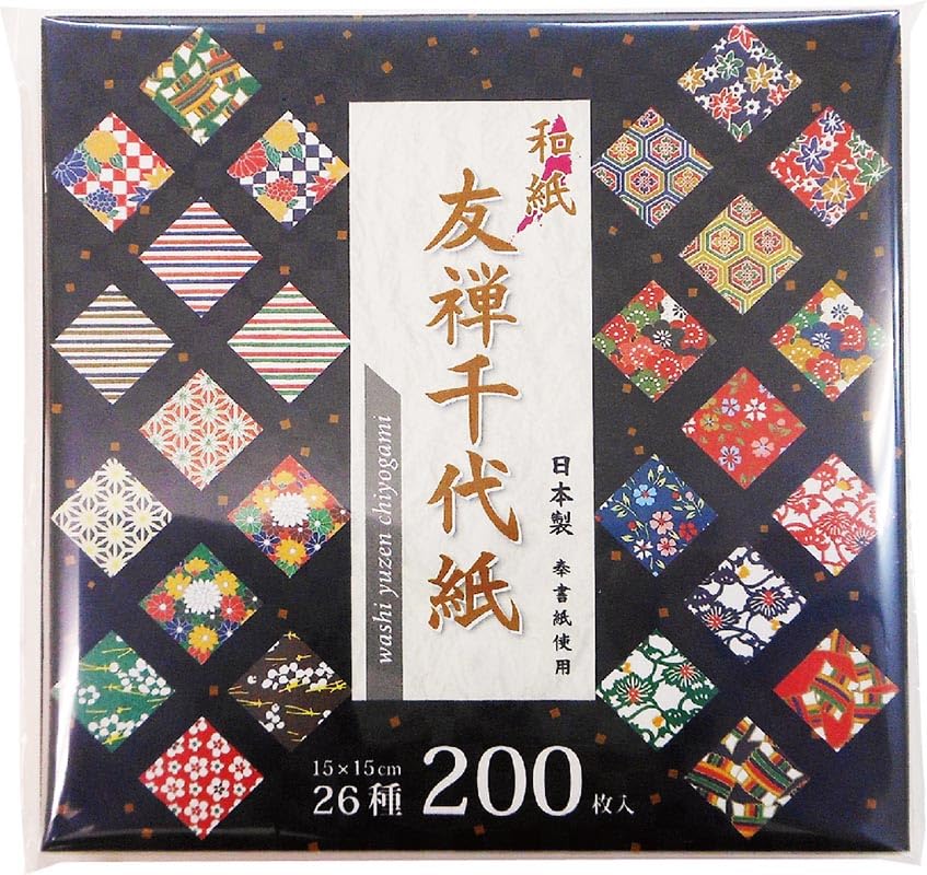 -/-/TYU-13015・パッケージ個数:1・【サイズ】15×15cm・【入数】200枚入・【柄数】26柄・【仕様】和紙 片面単色 日本製・【用途】折紙・貼絵・教材・ハンドメイドなど古風な柄の友禅千代紙です。200枚入りのお徳用パック。 ...