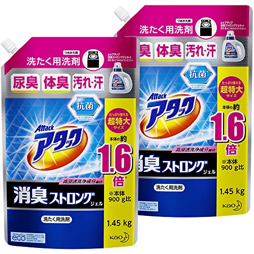 -/1450グラム (x 2)/-・パッケージ個数:1・商品サイズ (幅×奥行×高さ) :40.0×12.0×31.5・内容量:1450g×2個衣料に染みついた尿臭・体臭をしっかり落とし、香りでごまかさずにすっきり消臭。 尿臭ブロッカーEX配合