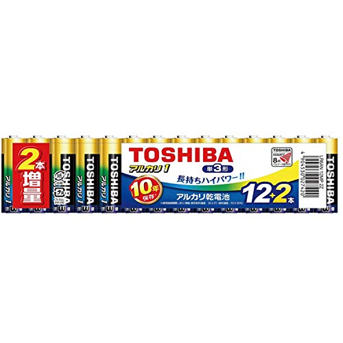 14本ブルー/単3型/LR6AN 12MP 2Z・Style:14本・パッケージ個数:1・?東芝 アルカリ乾電池、おなじみのロングセラー商品「アルカリ1」のまとめパックが、+2本増量してお買い得パックに！・?中電流・小電流機器に適した長持ち...