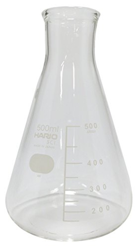 三角フラスコ500ml-/500ml/010530-50051A バラ・パッケージ個数:1・容量:500mL・最大径:108mm・高さ:171mm・首内径:約37mm・適合ゴム栓No.13(別売)・学校教育から研究まで幅広く使える実験器具