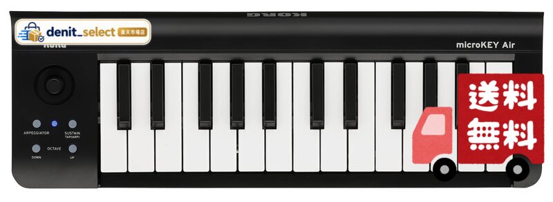 ワイヤレス接続に対応したコンパクトなMIDIキーボード・コントローラー。 iPad、iPhone、Mac、Bluetooth MIDI対応のWindowsにワイヤレス接続が可能。 USB接続にも対応。USBケーブル1本でパソコンから電源供給...