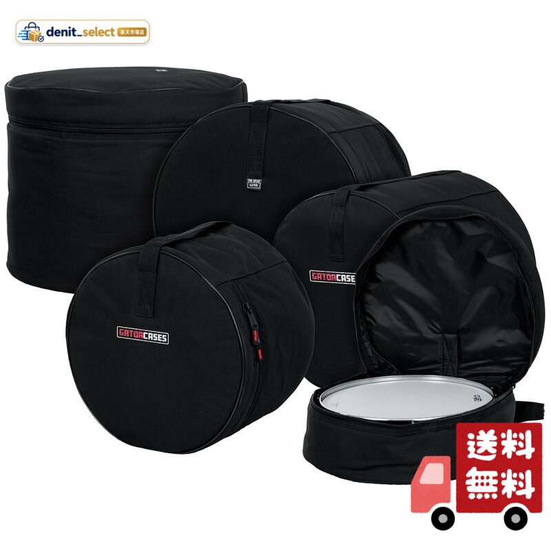 【セット内容】22"x18"、10"x9"、12"x10"、14"x12"、14"x5.5" ショルダーストラップ付きのドラムバッグ5点セットです。 耐久性のあるナイロン製外装で作られたドラムセット用バッグです。 頑丈な600デニールナイロ...