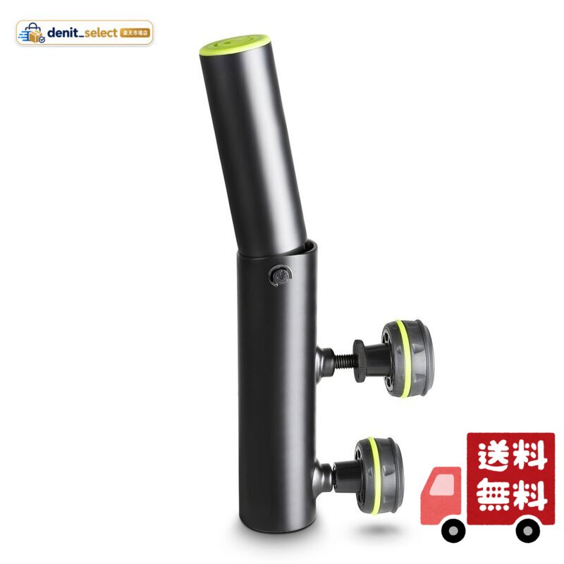 35mm径のスピーカー、スタンドに適合します(上下とも35mm) チルト角度:0~15度、 ノブで可変任意にできます。 耐荷重:約30Kg カラー:ブラック、 重量:約600g 別売、G-RINGSによりリングカラー変更できます。