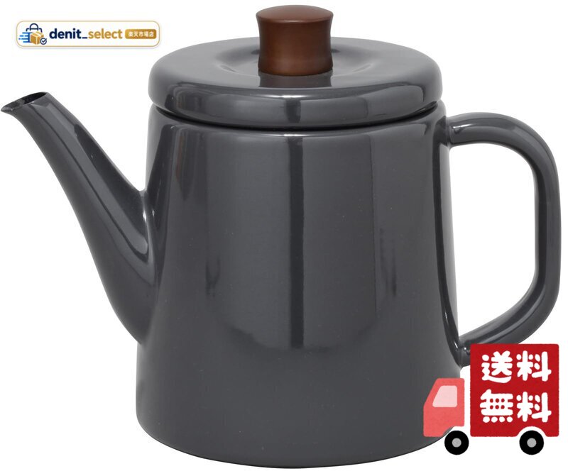 サイズ:22.5×13×17.5cm 本体重量:約900g 容量:1.5L 素材・材質:本体/琺瑯 つまみ/天然木 生産国:日本