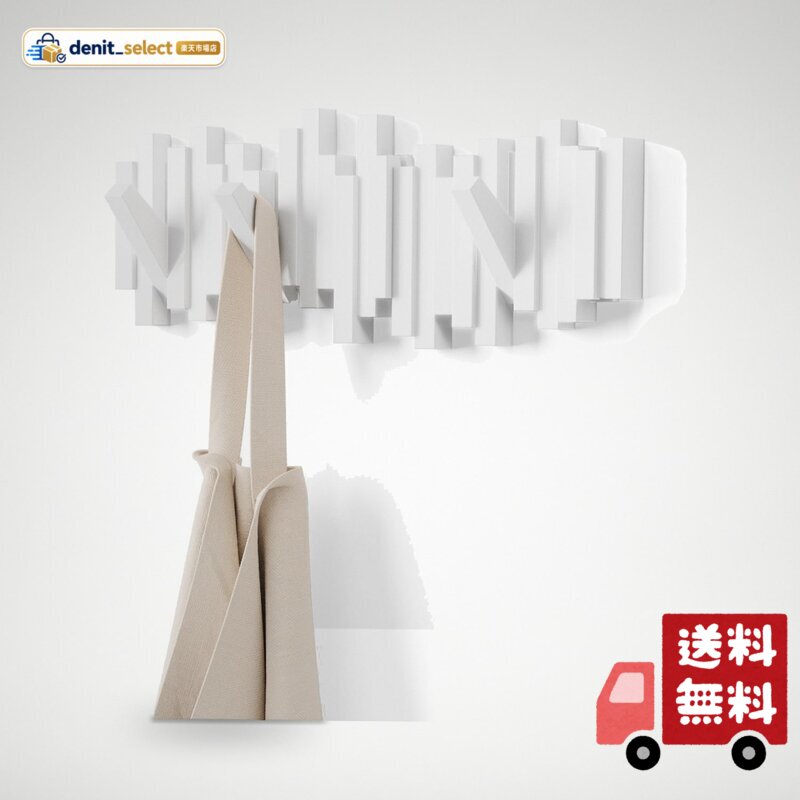 サイズ:W495×D30×H180mm 重量:約1.1kg 材質:ABS樹脂 原産国:中国 耐荷重:1フックにつき約1.5kg