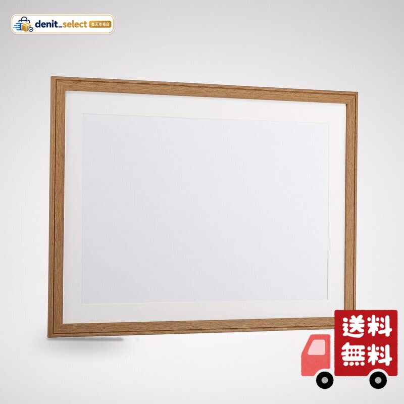 前面板には透明PET板(厚さ1.0mm)を採用。軽量で、破損を防ぐことができます。 木製 厚手Vカットマット台紙(厚さ1.3mm) 額縁外寸:W574×H420mm 額縁内寸:W530×H376mm