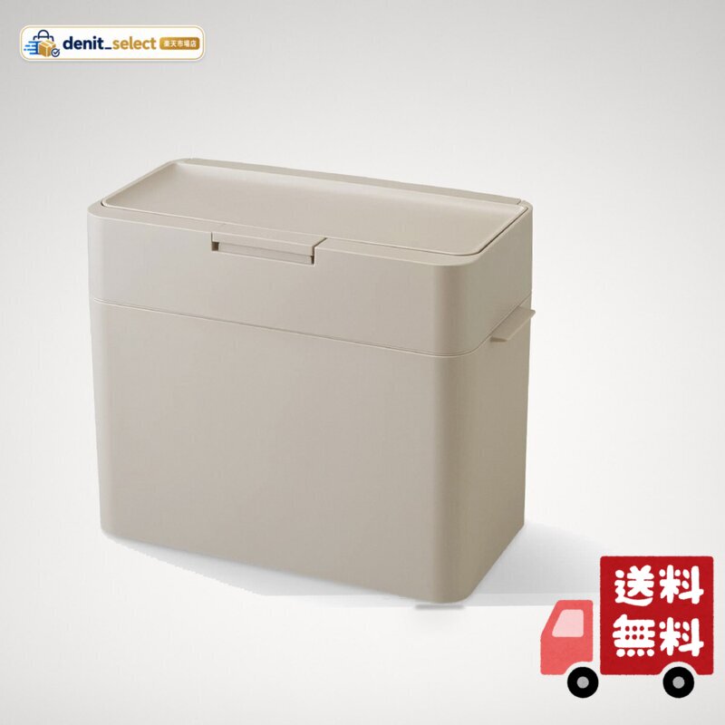 サイズ:約W33.7×D16.5×H28.2cm 容量:約9.5L 本体重量:約1.1kg 素材:本体,フタ,袋止め,フタ枠,スイッチ/ポリプロピレン シリコンパッキン/シリコン樹脂 巻きバネ,板バネ/ステンレス 生産国:日本 シリコンパッ...
