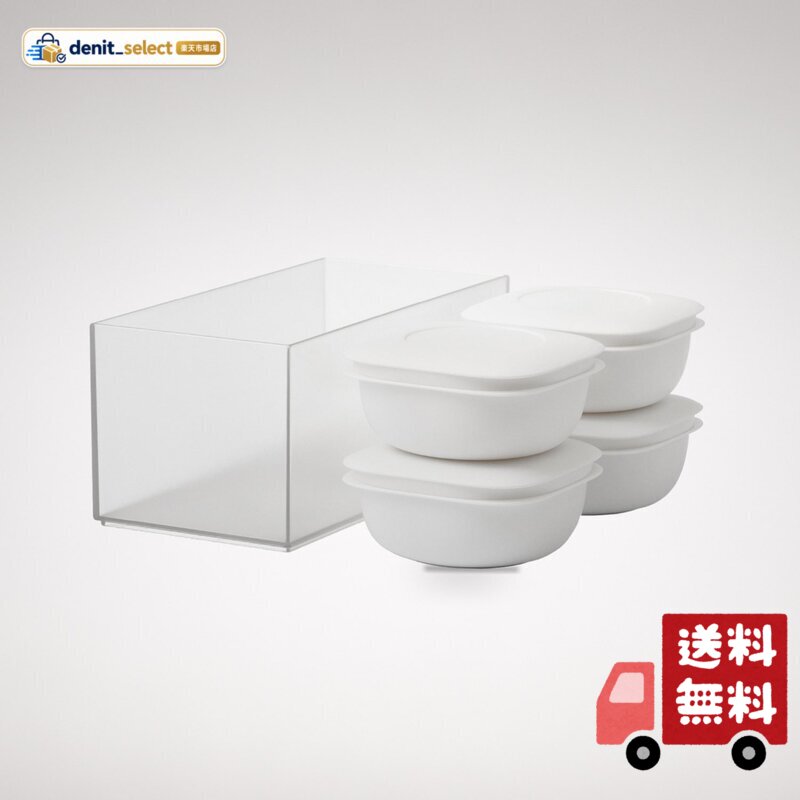本体サイズ:冷凍容器/(約)W11.3×D11.3×H5.5cm(1個あたり)、収納ボックス/(約)W12.0×D24.1×H10.8cm 本体重量:冷凍容器/(約)80g(1個あたり)、収納ボックス/(約)341g ザルのみの容量:300...