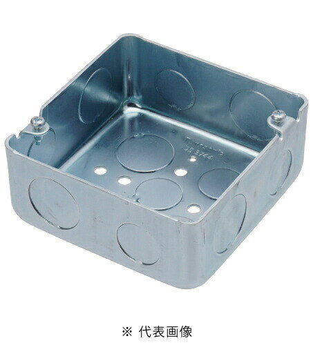 中型四角アウトレットボックス浅型 JIS規格：JIS C8340 種類：アウトレットボックス タイプ：中型四角中浅型 仕様：側面ノックアウト：：G22(C25)×1・G28(C31)×1 寸法(H）：54mm 質量(kg)：0.35kgPa...