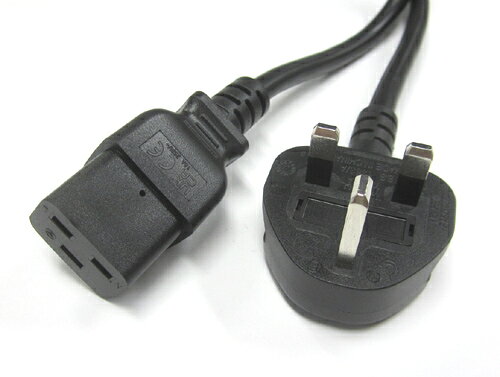 定格：13A/250V プラグ：BS1363/A ヒューズ：13A コネクタ：IEC60320-C19 ケーブル：H05VV-F 1.5MMSQx3G 2.5M 認証：SASO,中東湾岸7カ国認証,ASTA,PSB, HK