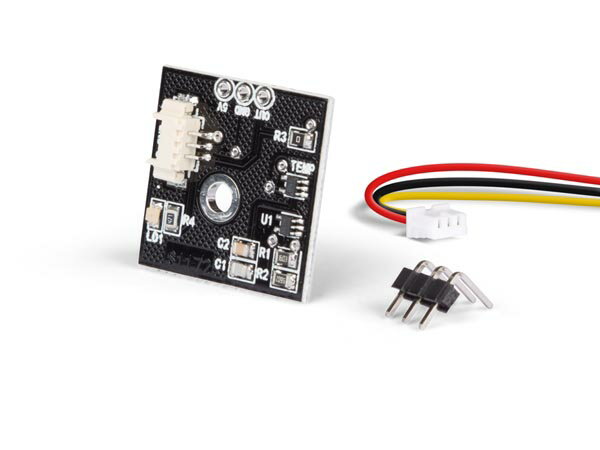 ・温度を電圧にコンバートします。 ・Arduino用基板に最適 電源：5V 精度：0.4℃ 計測範囲：-50〜150℃ リニア特性21mV/℃