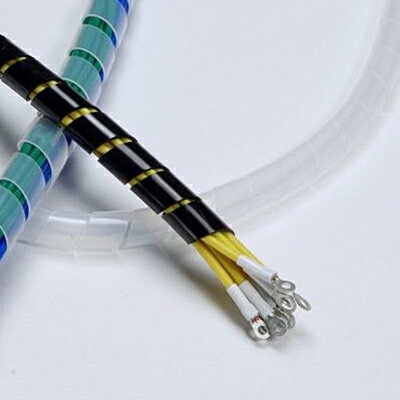 スパイラルチューブ 4 黒色 (100m入) ・外径:φ5.4mm ・内径:φ4.0mm ・ピッチ:7.7±1.5 ・結束径範囲:4〜12