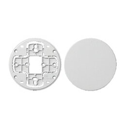 ・壁や床、天井等に空いた配線穴のカバーに最適です。 ・クーラーを取り外した後の壁穴処理にもご利用ください。 ・いろいろな取付穴ピッチに適合します。 耳付、台付、真壁用ボックス・・・ピッチ83.5mm 壁直付ピッチ・・・89mm ■材質:AB...