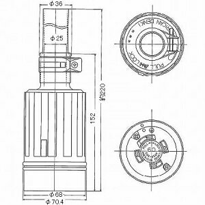 【特長】●電線の先端に取り付けられており、プラグと組み合わせて中継に使用したり、機器側の受電用インレットに接続して電源を供給するための器具です。●高容量としては操作性の高いコンパクトサイズとなっています。●3P(4心)引掛形の防水形コードコ...