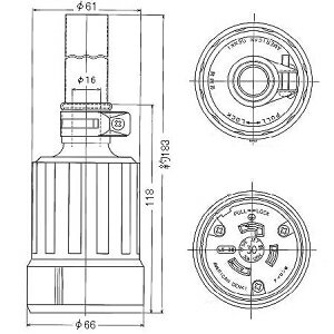 【特長】●防水形プラグとの組み合わせで、使用時に防水仕様となる中継用器具です。●防水性能を強固なものにする熱収縮チューブ付です。●JIS C0920(電気機械器具の外郭による保護等級)IP65相当品です。●接地形2P(3心)引掛形の防水形コ...