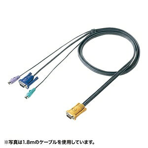 【特長】●サンワサプライ製パソコン自動切替器とパソコン本体を接続する専用ケーブルです。 ●ディスプレイ、PS/2キーボード、PS/2マウスケーブルが一体となっており接続・配線が容易に行えます。【仕様】●定格容量:15A・125V(合計150...
