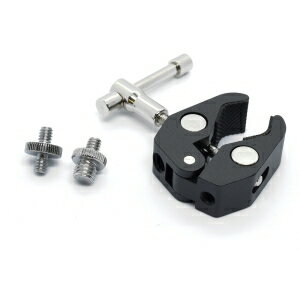 【仕様】●棚板やテーブルの脚などにカメラを固定できるクランプ式のカメラマウント●クランプ調整幅:0〜50mm(棒状のものの場合、直径15〜40mmに対応)●サイズ(約):85×65×20mm●重量(約):140g●主な材質:アルミ合金棚板や...