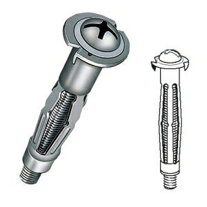 【特長】●新建材・石膏ボード・中空構造壁に。あらゆる中空壁面への器具の取りつけに。●傘が開いてガッチリ固定。●合板壁面に。通信器具、分電盤、スイッチ盤、棚受などの取りつけに。【仕様】●メーカー:ジェフコム●型番:A409HN●商品名:ボード...