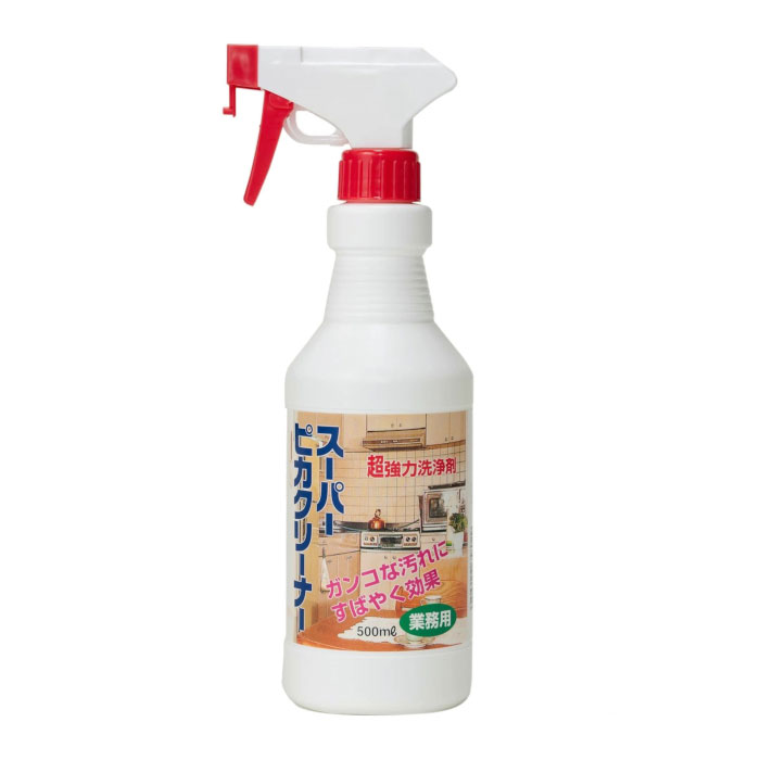 商品名日伸産業 スーパーピカクリーナー　500ml商品説明タバコのヤニ汚れや、キッチンまわりのベトベトした油汚れにシュッとひと吹き。こびりついた汚れをスッキリ簡単に落とせます。換気扇やレンジまわり、冷蔵庫のほか、お風呂場、カーペット、たたみ...
