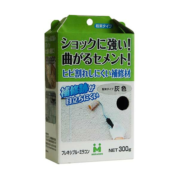 ほかの日本ミラコンの製品はこちらから！補修後が目立ちにくい!●特徴・揺れや振動を吸収する、弾性や柔軟性のあるヒビ割れ補修材です。・補修後のヒビ割れが起きにくく、モルタル、セメント、コンクリート、外壁、ブロック面に密着します。・ローラー(砂骨...