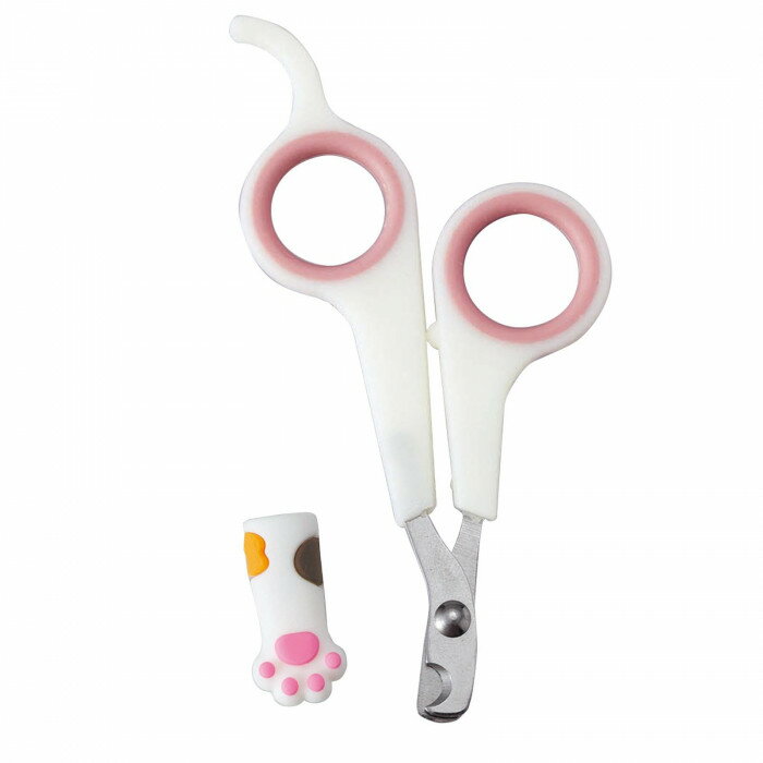 fk094igrjs猫や小型犬等の小動物の爪をカットするハサミ。かわいいねこの手キャップ付き。※爪の中には血管が通っているので、血管を傷つけないように十分に注意して慎重にカットすること。サイズ本体:約12×6×0.6cm、キャップ:約3.5...