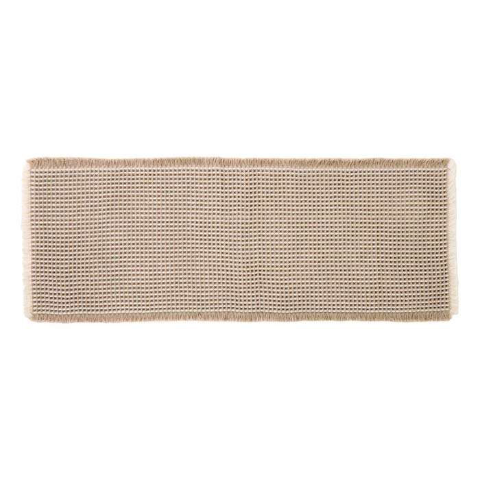 厚みのあるワッフル織りでクッション性があり、踏み心地やわらかなキッチンマット。シンクやコンロの前にちょうどいい120cmサイズで、吸水・速乾仕様のため水ハネも安心です。洗濯機で丸洗いでき、抗菌加工で清潔にお使いいただけます(すべての菌を抗菌...